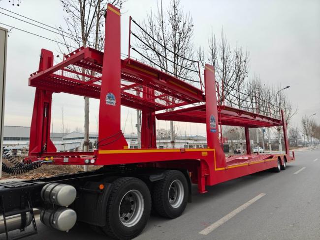 Heavy Duty Vehicle Tilting Car Transport Semi Trailer with Pattern for Car Mover Production