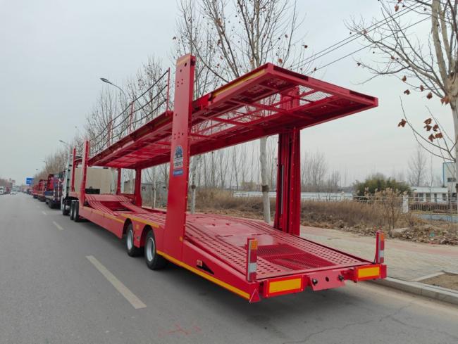 Heavy Duty Vehicle Tilting Car Transport Semi Trailer with Pattern for Car Mover Production