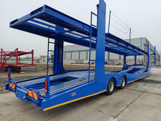 Heavy Duty Vehicle Tilting Car Transport Semi Trailer with Pattern for Car Mover Production