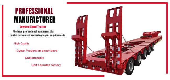 3axles Low Bed Truck Semi Trailers