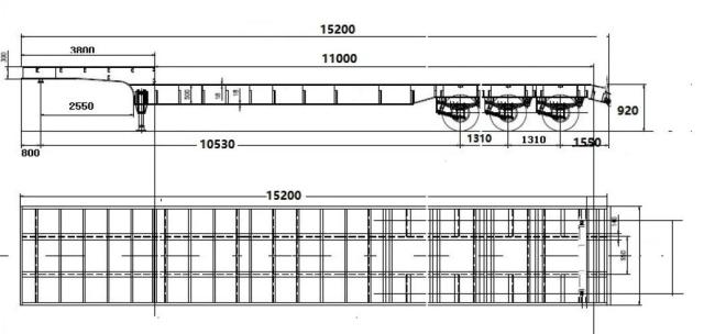 3axles Low Bed Truck Semi Trailers