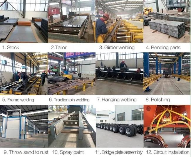 3axles Low Bed Truck Semi Trailers