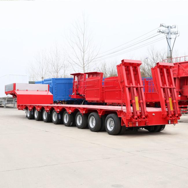 Low Loader Mini Lowboy with Winch Puller Used Low Bed Trailers for Sale in Papua New Guinea 4 6 Axles 60 Tons Steel Semi-Trailer