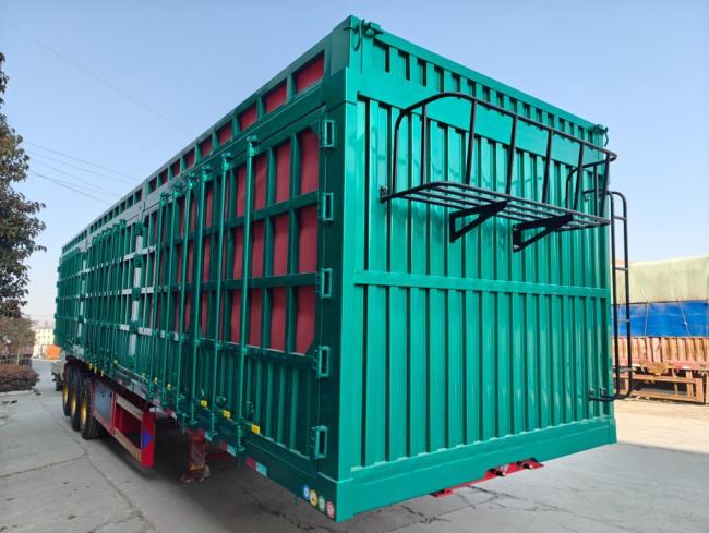 3 Axles Cargo Trailer Enclosed 12 Wheeler Side Wall Trailers 80 Tons Fence Semi Trailer with High Quality