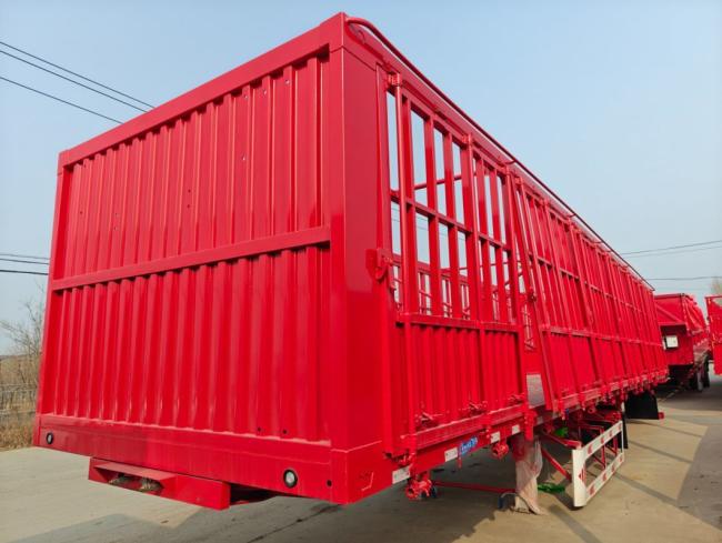 3 Axles Cargo Trailer Enclosed 12 Wheeler Side Wall Trailers 80 Tons Fence Semi Trailer with High Quality