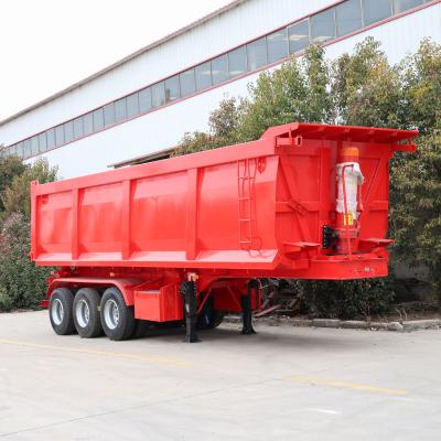 China ISO Certified Ladder Stand Hydraulic Dump Tipper Trailer Truck Rear Dumper Semi Trailer for sale