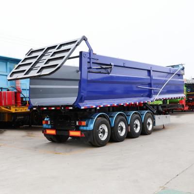 China 60 Tons Rear Tipper Semi Truck Trailer Dump Truck Semi Trailer with Jost Landing Gear for sale