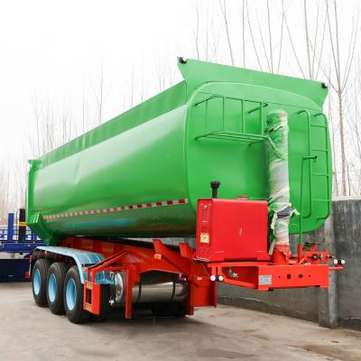 China Radial Tire Design 60 Tons 80 Tons Steel Plate Axles Dump Semi Trailer Tipper Trailer for sale
