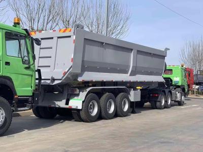 China 3 Axle 35/40/45 Cbm 40 50 60 80 Ton Hydraulic End Tipper Truck Rear Dump Semi Trailer for sale