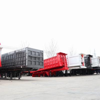 China 351-450hp Half Pipe Rear Dump Truck Trailer Tipper Semi Trailer with 4 Axles 40cbm 80tons for sale