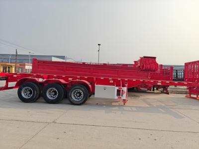 China Leaf Spring Suspension 3 Axle Platform Trailer for Heavy Duty Truck Trailer 40-60 Ton for sale