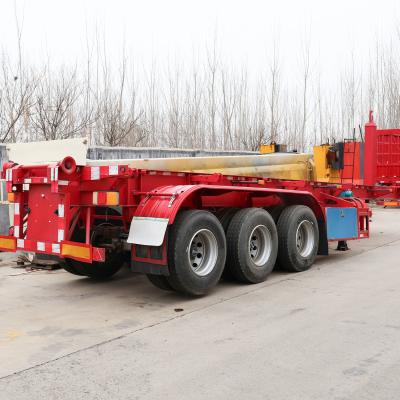 China Low Bed Semi Trailer Customized Request 3 Axles Low Flat Bed Container Truck Trailer for sale