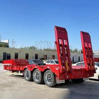 China 80t Lowbed Lowboy Low Flatbed Loader Drop Deck Trailer ABS Anti-lock Braking System for sale
