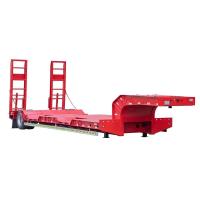 China 80t Lowbed Lowboy Low Flatbed Loader Drop Deck Trailer ABS Anti-lock Braking System for sale