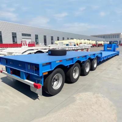 China 60 Tons Low Loader Mini Lowboy with Winch Puller Used Low Bed Trailers in 4 6 Axles for sale