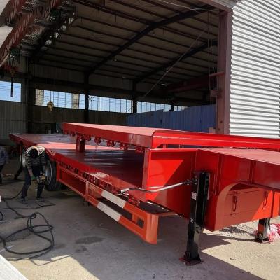 China 50T Load Capacity Steel Lowbed Trailers for Telescopic Transport of Heavy Duty Dozer for sale