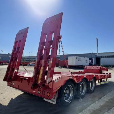 China ISO9001 Approved 3 Axles Chassis Loader Lowboy Trailer for Tilt Slide Standard Low Bed for sale