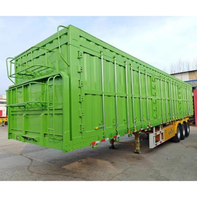 China Jost/Fuwa Landing Gear 3 Axles Cargo Trailer Enclosed 12 Wheeler Side Wall Trailers for sale