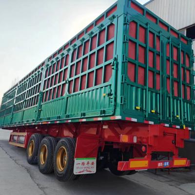China Jost/Fuwa Landing Gear 3 Axles Cargo Trailer Enclosed 12 Wheeler Side Wall Trailers for sale