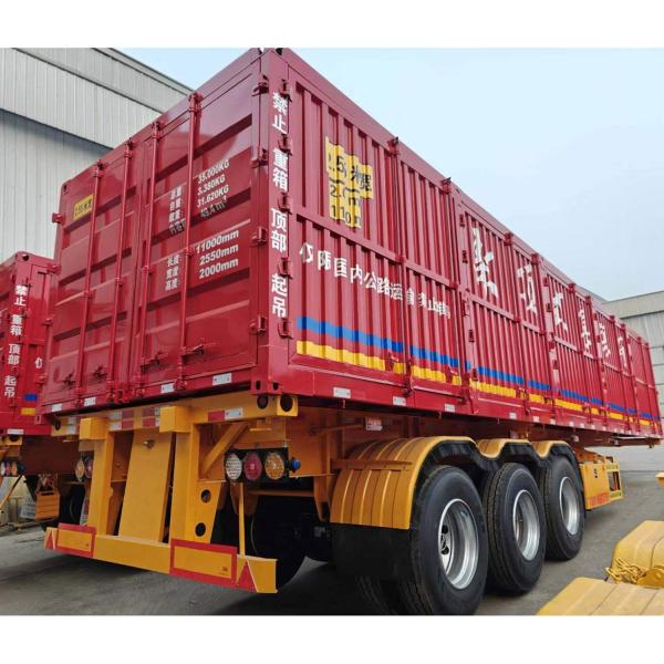 Quality 50-70 Tons High Fence Cargo Semitrailer Heavy Flatbed Truck Trailer with Double for sale