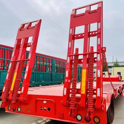China 4 Axles 40FT Shipping Container Transport Trailer Tri Flatbed Semi Trailer with Container Lock for sale