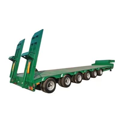 China Grade Heavy Duty Multi Axles and Multi Line Lowboy Trailer for Heavy Machinery 80 Tons for sale