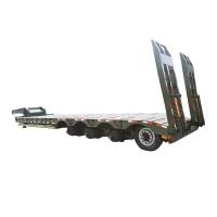 China Leaf Spring Suspension Extendable Low Bed Trailer for Quest Drop Deck Loader Platform for sale