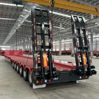 China Leaf Spring Suspension Extendable Low Bed Trailer for Quest Drop Deck Loader Platform for sale