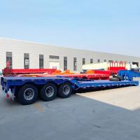 China Leaf Spring Suspension Extendable Low Bed Trailer for Quest Drop Deck Loader Platform for sale