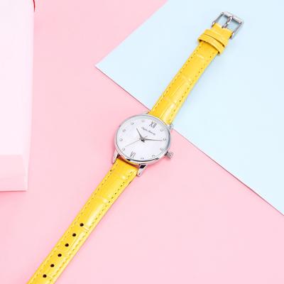 Cina Quarzo giallo a 1,25 pollici delle signore dell'orologio della cinghia di cuoio impermeabilizzare in vendita