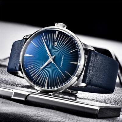 Cina 5BAR funzione automatica d'avvolgimento della data degli uomini di scheletro meccanici dell'orologio 12mm in vendita