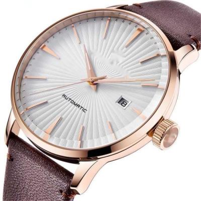 Cina 5BAR funzione automatica d'avvolgimento della data degli uomini di scheletro meccanici dell'orologio 12mm in vendita