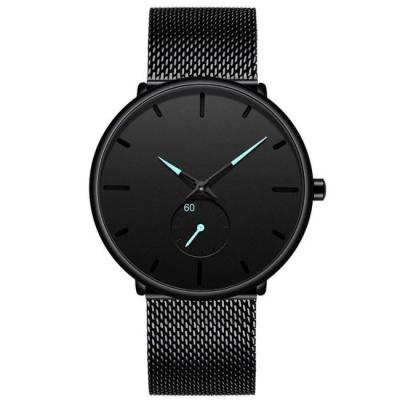 Cina Acciaio inossidabile dell'orologio 40mm del 3atm degli uomini dell'orologio minimalista nero analogico del quarzo in vendita