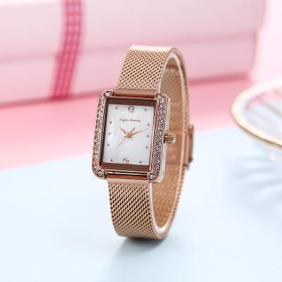 Cina Cristallo di rocca quadrato Rose Gold Waterproof dell'OEM degli ss Mesh Strap Ladies Quartz Watch in vendita