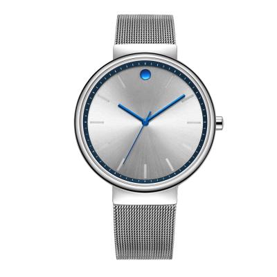Cina argenteo 40mm Orologio al quarzo da uomo alla moda Superficie liscia rotonda con un senso del design in vendita