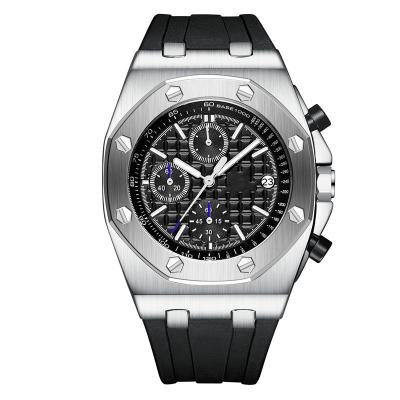 Cina Orologio da uomo al quarzo in silicone Fashion Writwatch per uomo Cinturino in silicone multifunzione con calendario in vendita