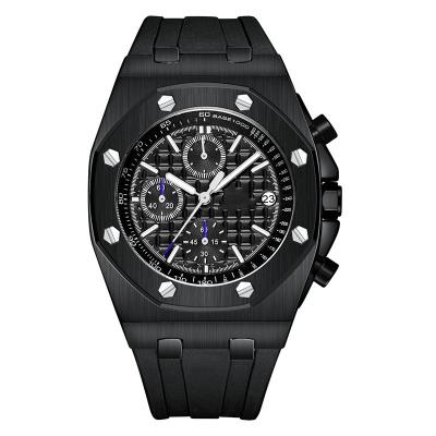 Cina Orologio da uomo al quarzo in silicone Fashion Writwatch per uomo Cinturino in silicone multifunzione con calendario in vendita