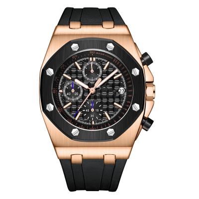 Cina Orologio da uomo al quarzo in silicone Fashion Writwatch per uomo Cinturino in silicone multifunzione con calendario in vendita