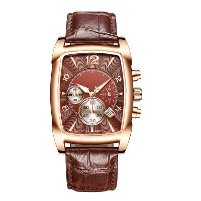 Cina cinghia di cuoio automatica dell'orologio degli uomini del barilotto di Shell Mechanical Watch Movement Wine della lega di 45mm in vendita