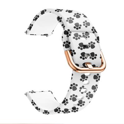 Cina 20mm / 22mm Multiple Printed Silicone Watch Strap Portable Replacement For Raw Ears in vendita