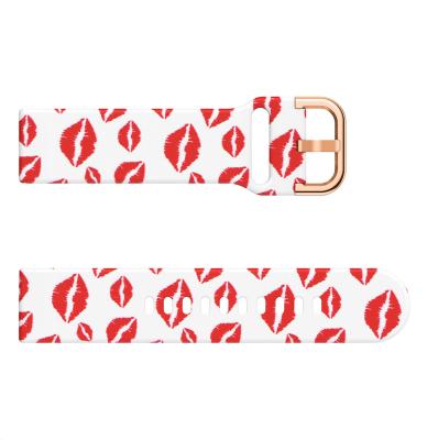 Cina 20mm / 22mm Multiple Printed Silicone Watch Strap Portable Replacement For Raw Ears in vendita