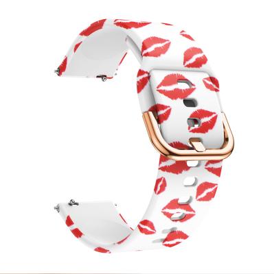 Cina 20mm / 22mm Multiple Printed Silicone Watch Strap Portable Replacement For Raw Ears in vendita