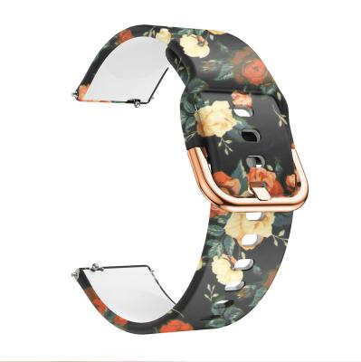 Cina 20mm / 22mm Multiple Printed Silicone Watch Strap Portable Replacement For Raw Ears in vendita