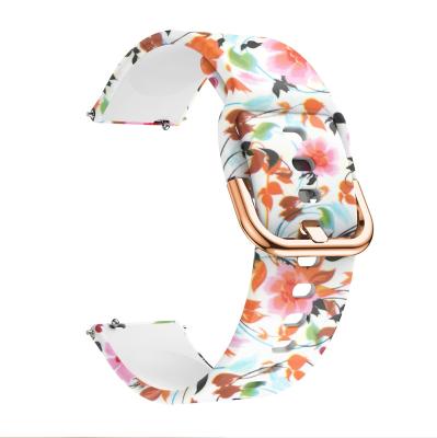 Cina 20mm / 22mm Multiple Printed Silicone Watch Strap Portable Replacement For Raw Ears in vendita