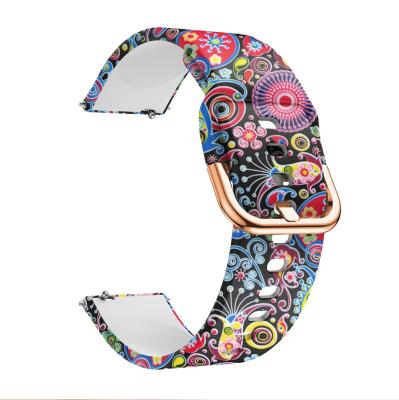 Cina 20mm / 22mm Multiple Printed Silicone Watch Strap Portable Replacement For Raw Ears in vendita