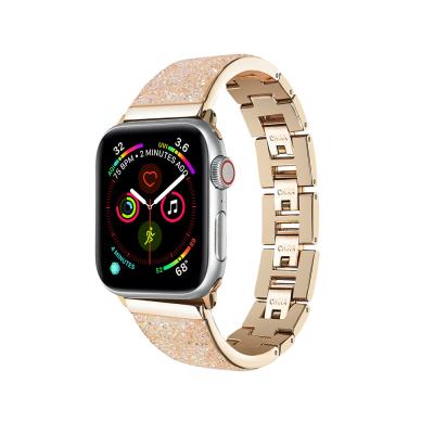 Cina Portable Replacement 38mm 40mm 42mm Smartwatch Metal Strap Diamond Embedded in vendita