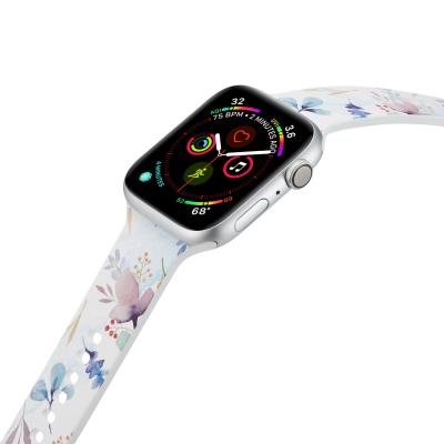 Cina Custom Printed 38mm 40mm 42mm Silicone Watch Strap Intelligent Portable Replacement in vendita
