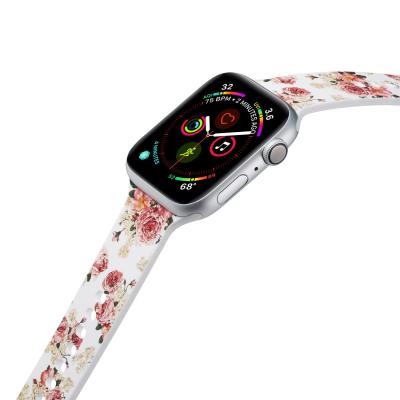 Cina Custom Printed 38mm 40mm 42mm Silicone Watch Strap Intelligent Portable Replacement in vendita