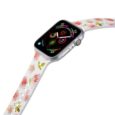 Cina Custom Printed 38mm 40mm 42mm Silicone Watch Strap Intelligent Portable Replacement in vendita