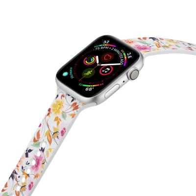 Cina Custom Printed 38mm 40mm 42mm Silicone Watch Strap Intelligent Portable Replacement in vendita